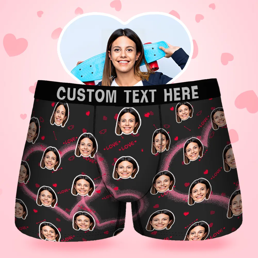 Valentine's Day Giftss Custom Face Men's Boxer Love Gift For Him Style ...