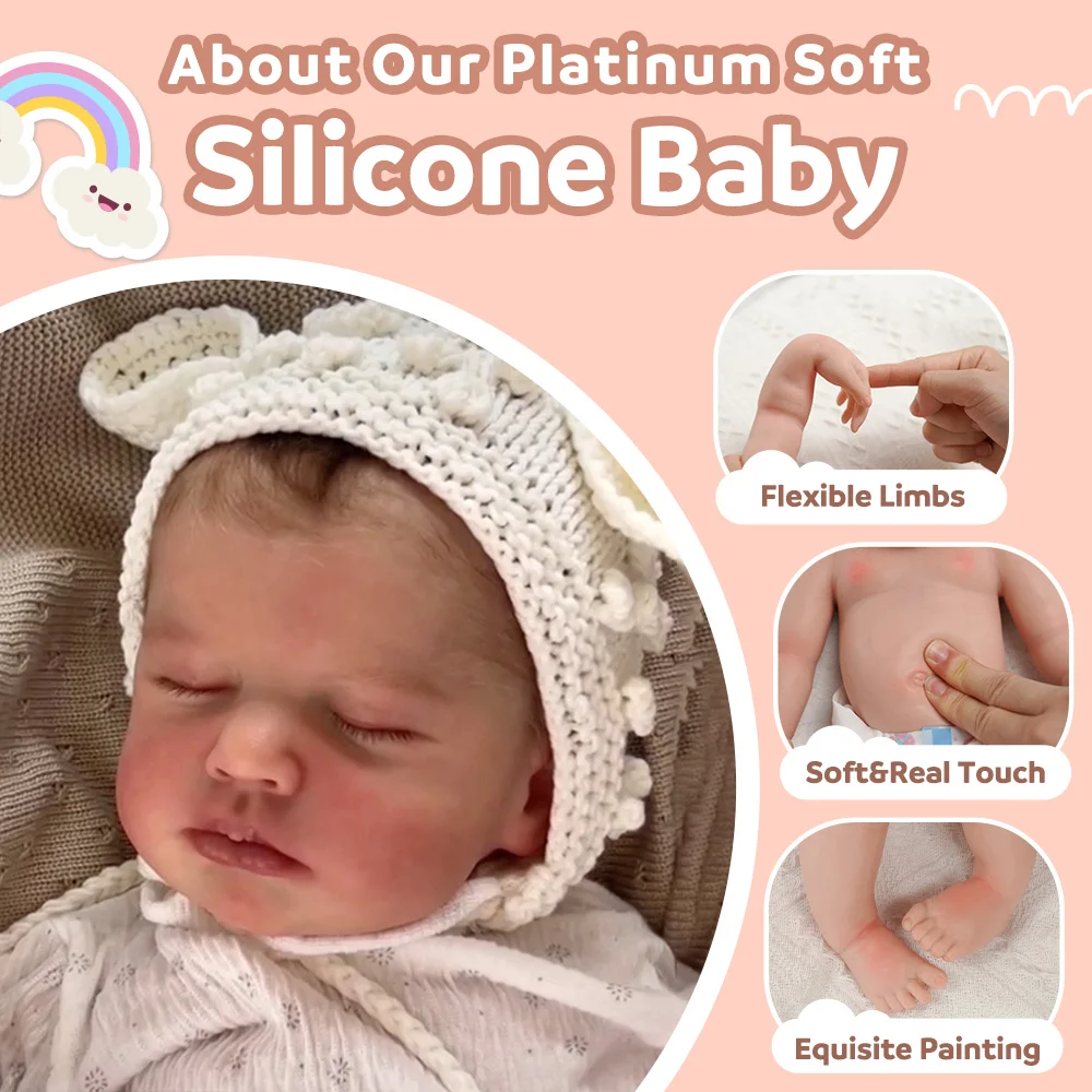 12"&16" Full Liquid Solid Platinum Silicone Baby Doll, No Joint More ...