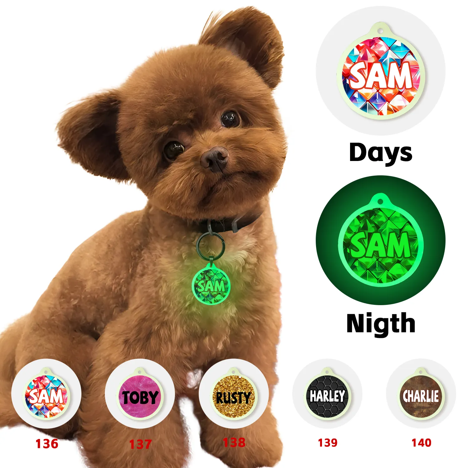 Custom Round Dog ID Tags RDT136
