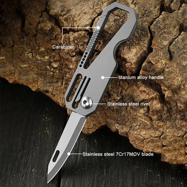 Mini Titanium Alloy Portable EDC Keychain Folding Pocket Knife