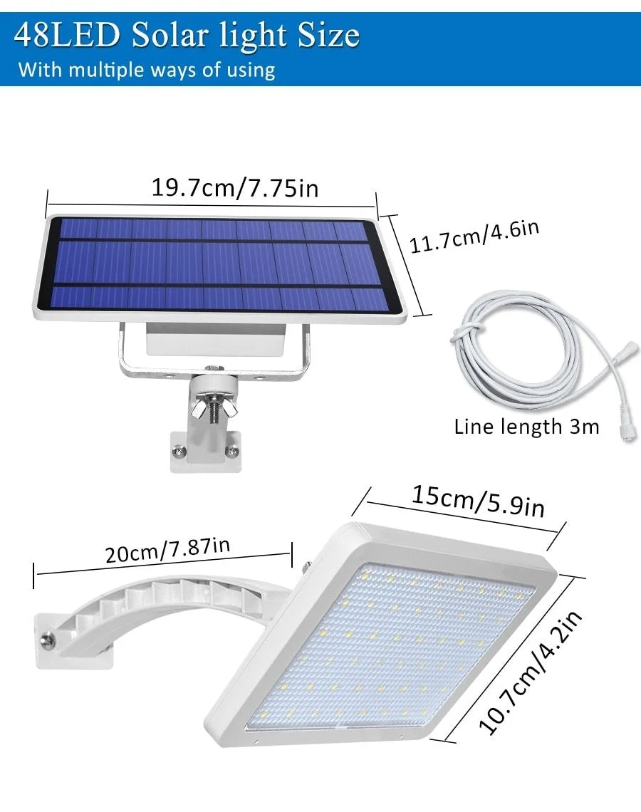 48 leds Solar Light Super Bright Adjustable Lighting Angle Outdoor ...