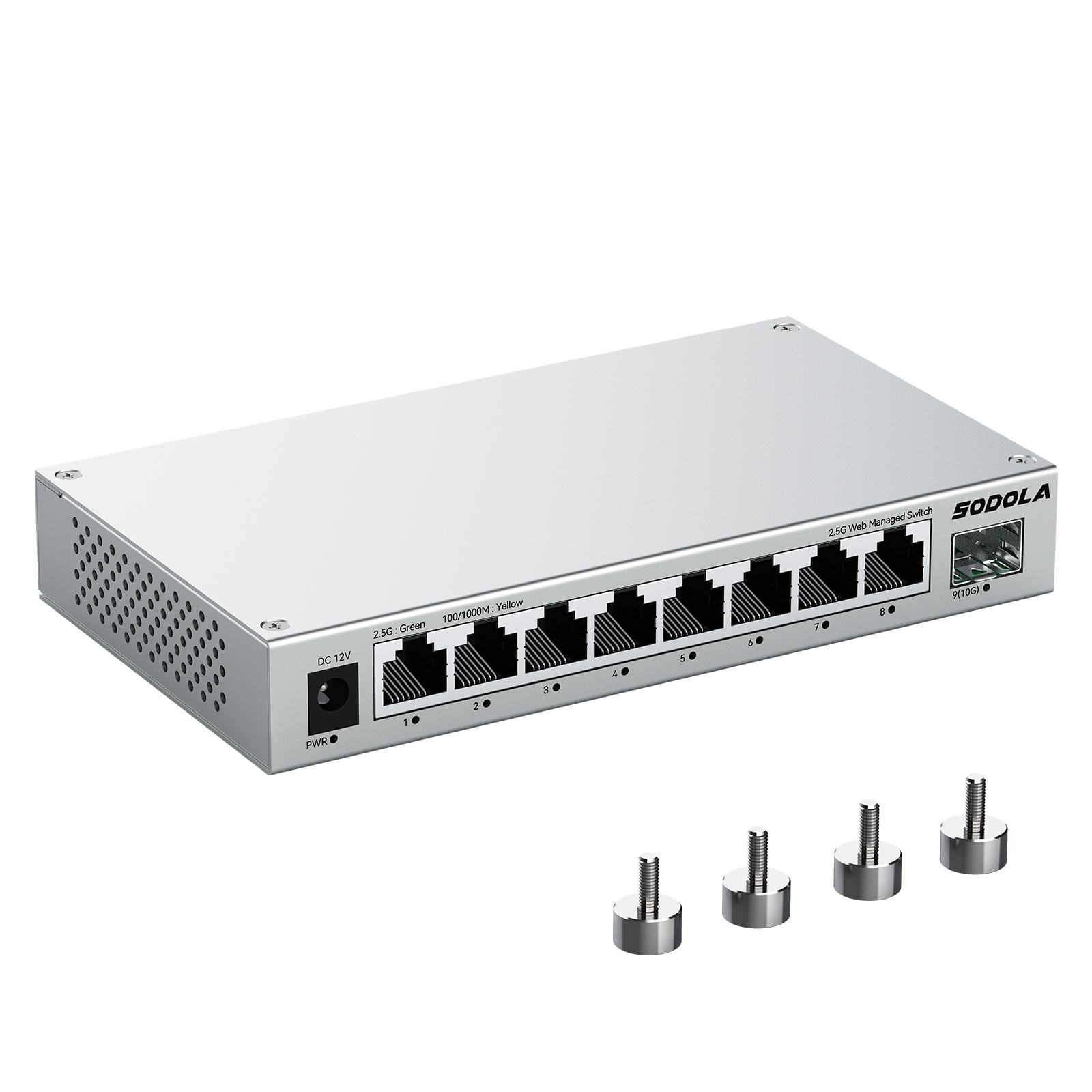SODOLA 9 Port 2.5G Smart Web Ethernet Switch,1 10G SFP Slot&8 x 2.5G ...