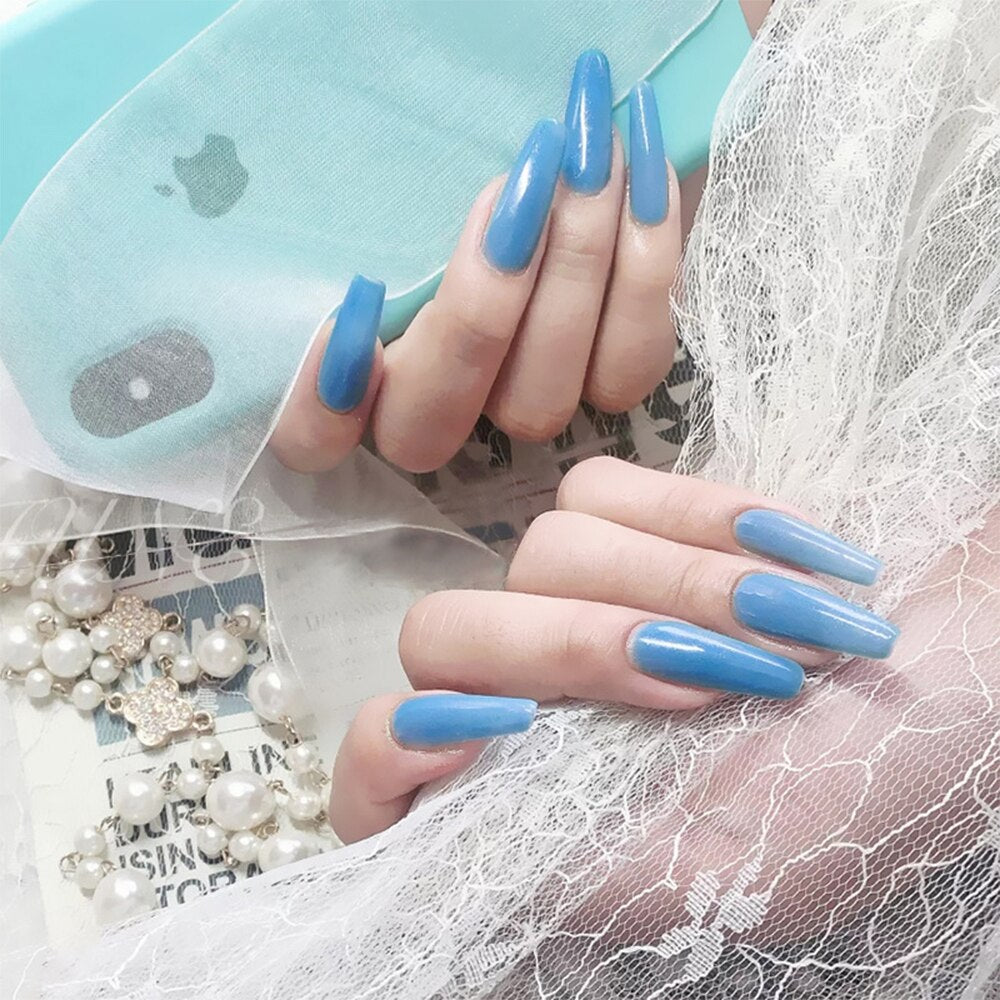 20/24pcs/Box Detachable False Nails Long Ballerina Wearable Fake Nails ... 20/24pcs/Box Detachable False Nails Long Ballerina Wearable Fake Nails ...