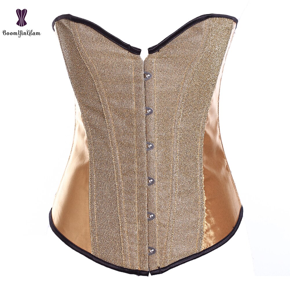Uaang Women's Burlesque Sequin Overbust Corset Bustier With Shiny ...