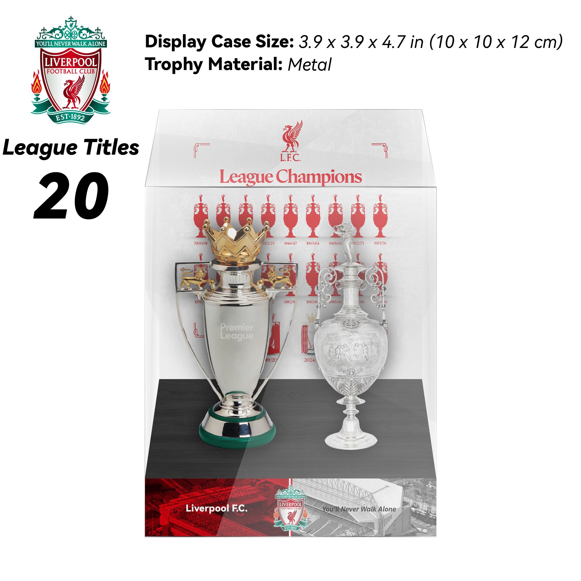 Liverpool 20th League Title Championship Trophy Display Case