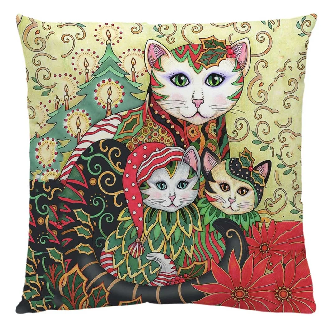 Gustav Klimt Cats Art Pillowcases
