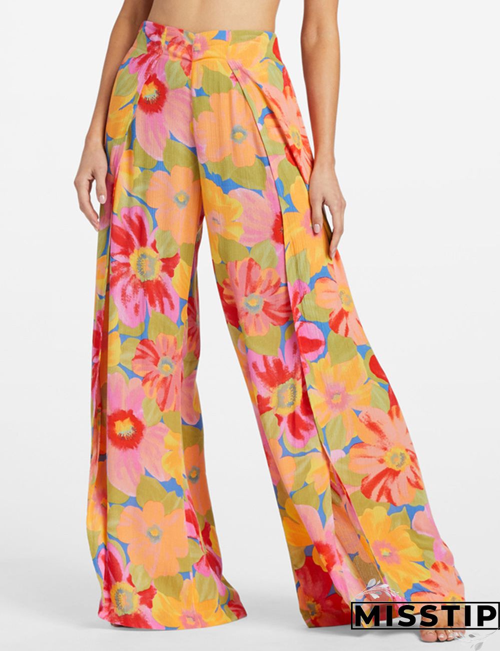 Split Spirit Floral Pants - MissTip