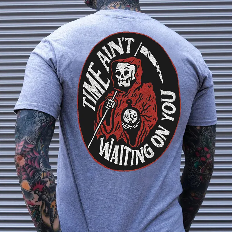 MOTOSUNNY TIME AIN'T WAITING ON YOU Demon Wearing Red Cloak Black Print ...