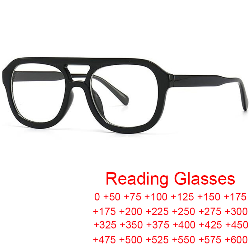 Retro Double Bridges Glasses Presbyopia Woman Men Round Eyeglasses Anti ...
