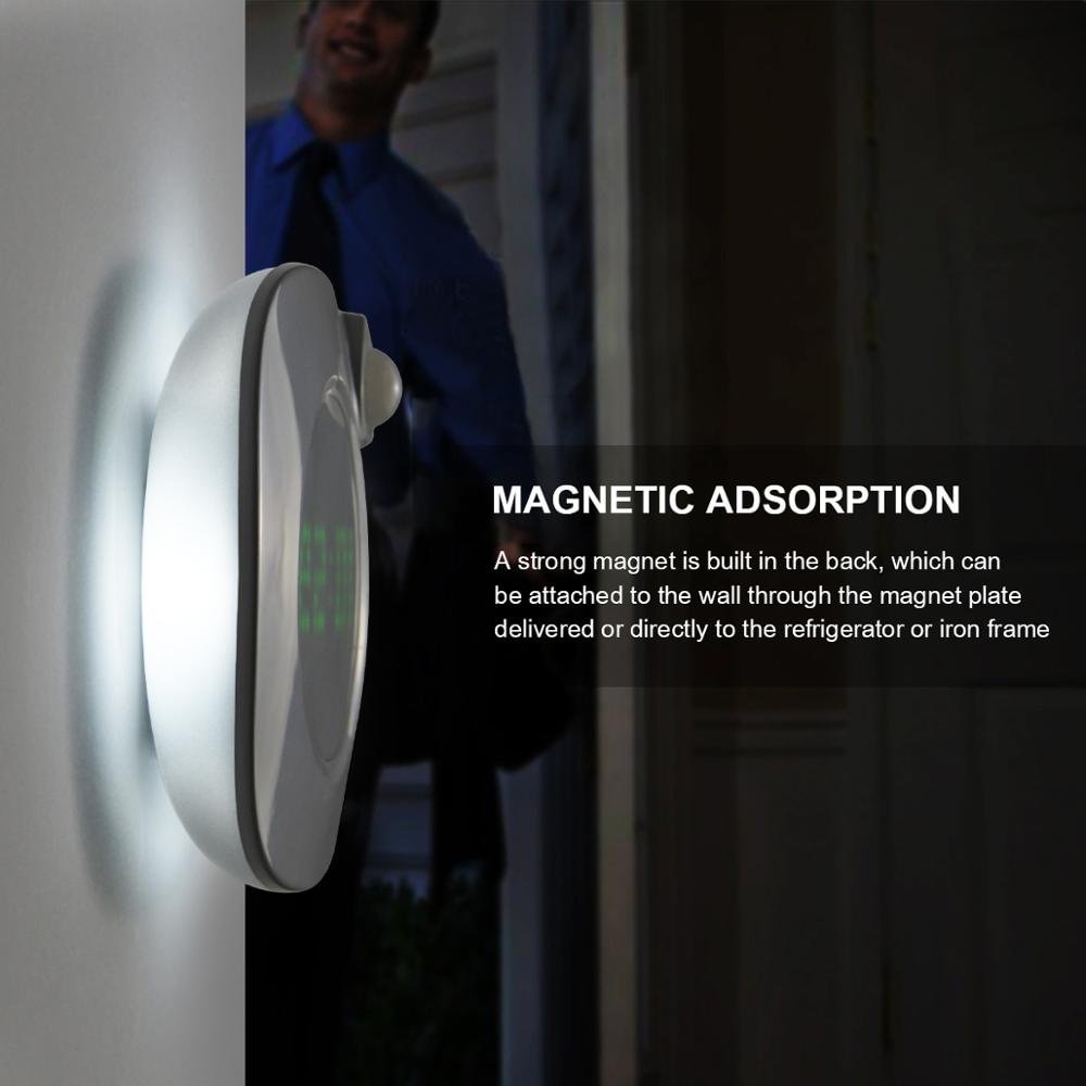 Motion Sensor LED Wall lamp Magnet Indoor Night light With Time Clock ...