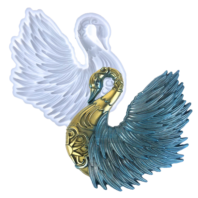 Embrace Elegance with CrazyMold's Swan Relief Decoration Resin Mold ...