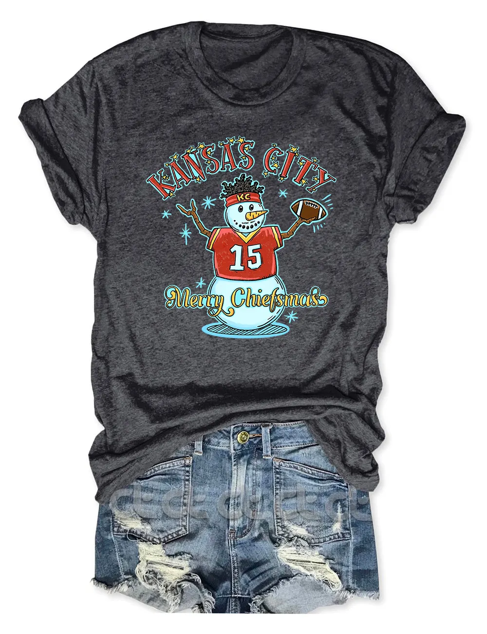 Kansas City Chiefs Mahomes Snowman T-Shirt