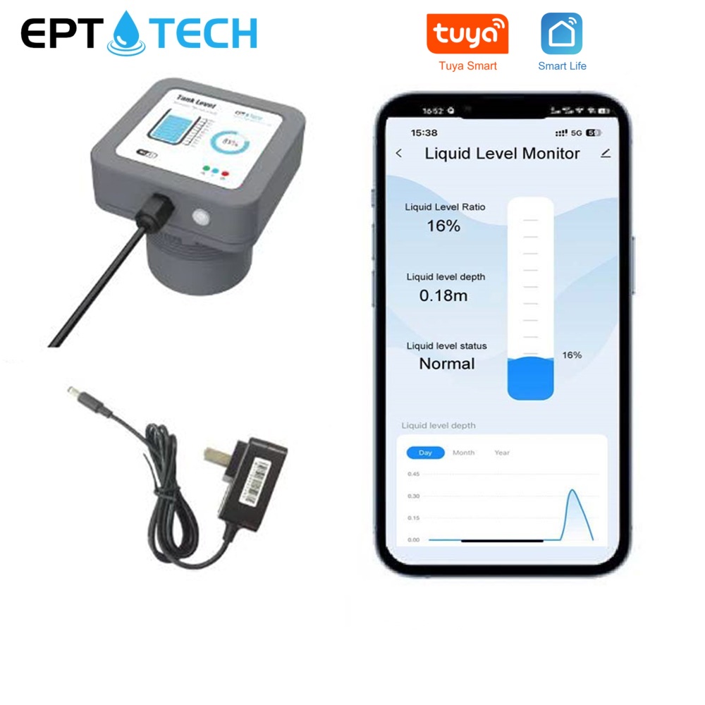 8M Tuya App Monitor For Water Storage Tank Level Long Distance Measure ...