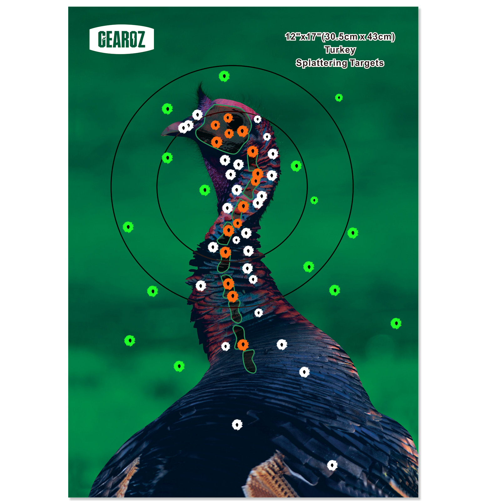 GearOZ Turkey Targets for Shotgun Patterning, 15PCS 12”x17” Splatter ...