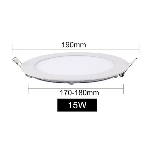 LED Panel Light 3W 4W 6W 9W 12W 15W 18W Ultra Thin Spot LED 110V Round ...