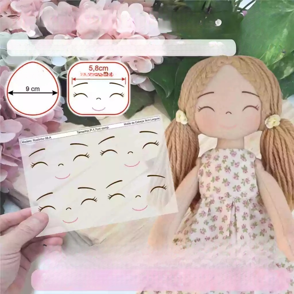 Doll Face Smile Expression Sticker Set