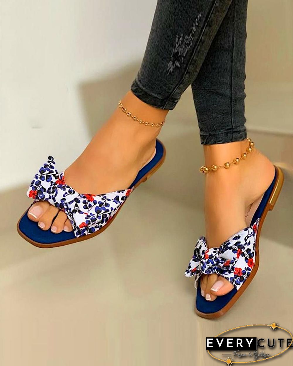Bow Tie Slide Sandals