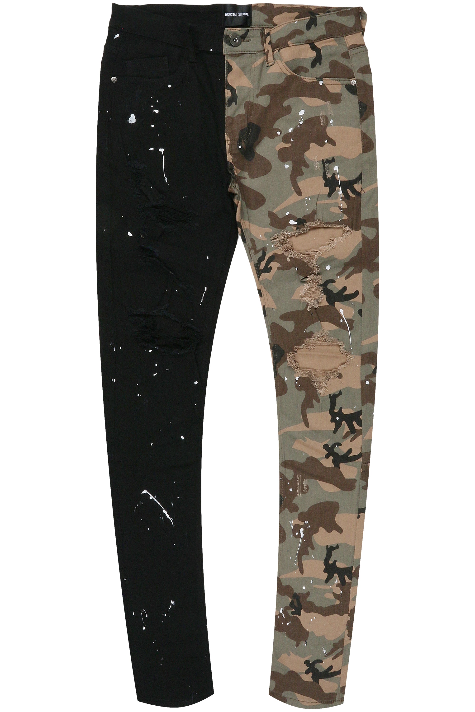 Kieran Black/Camo Patchwork Jean