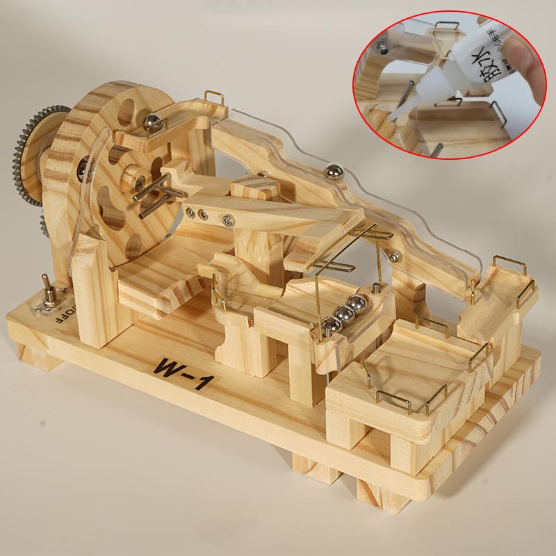 DIY Mortise and Tenon Wooden Marble Run Building Block Toy, Mechanical ...