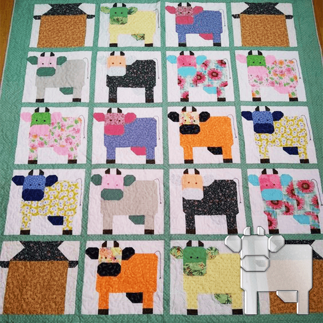 DIY Cute Cows Quilt Template Set-With Instructions