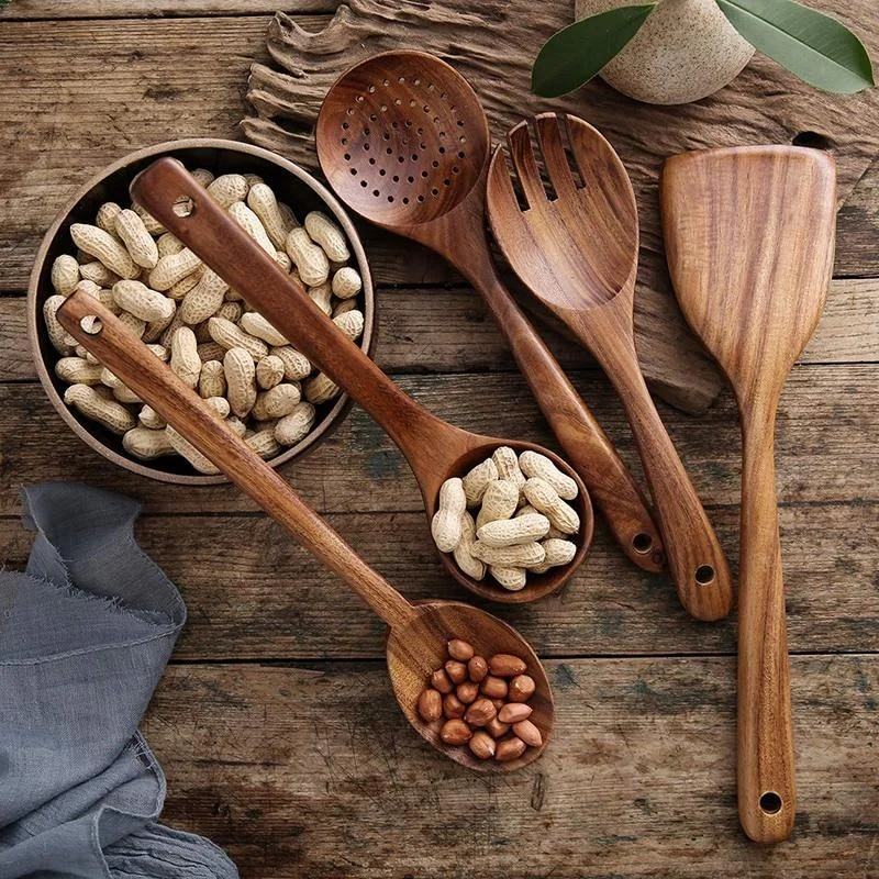 Natural Teak Wood - Utensil Set