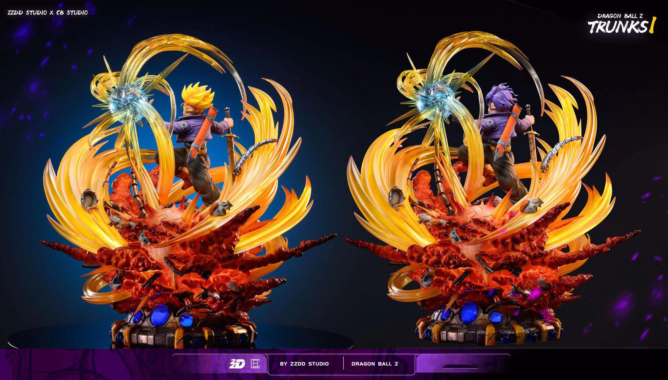 Trunks VS Mecha Frieza with LED - Dragon Ball Resin Statue - ZZDD Studios