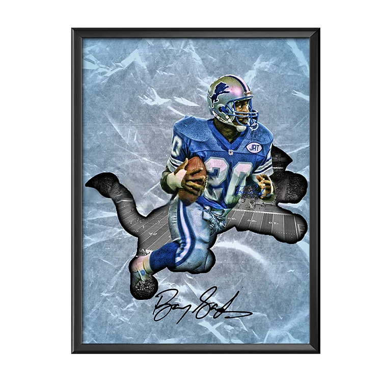 Barry Sanders-Detroit Lions Poster Art Autographed