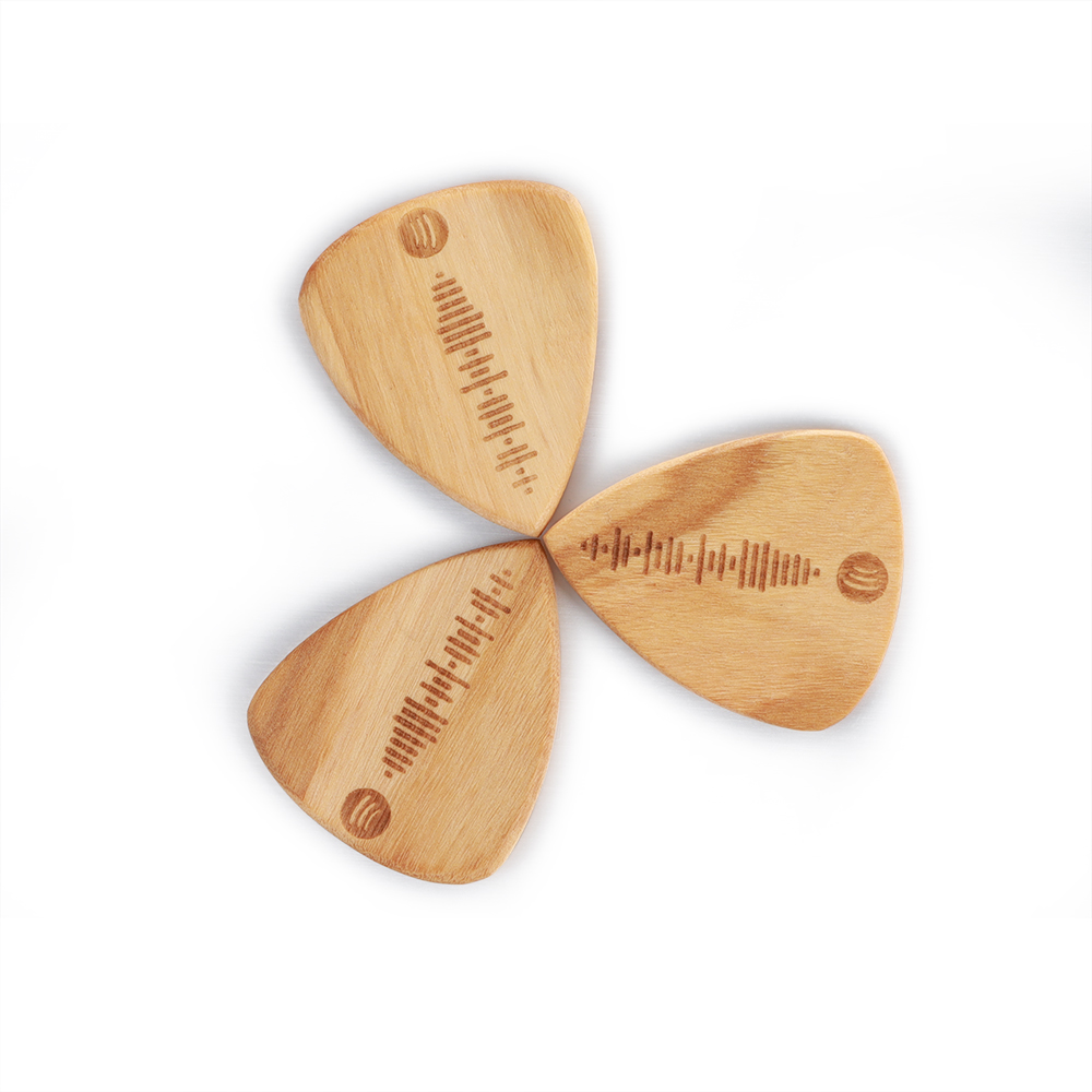 Scannable Spotify Code Guitar Pick Custom Wooden Music Pick 3pcs