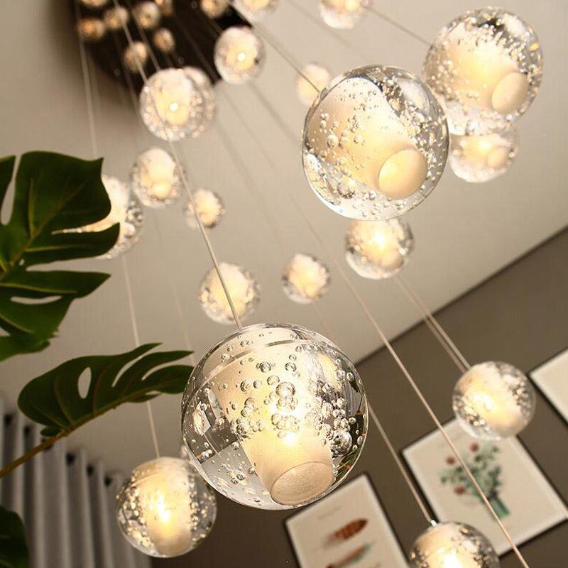 Luxury Crystal Bubble Ball Pendant Light Modern Chandelier Vjlight