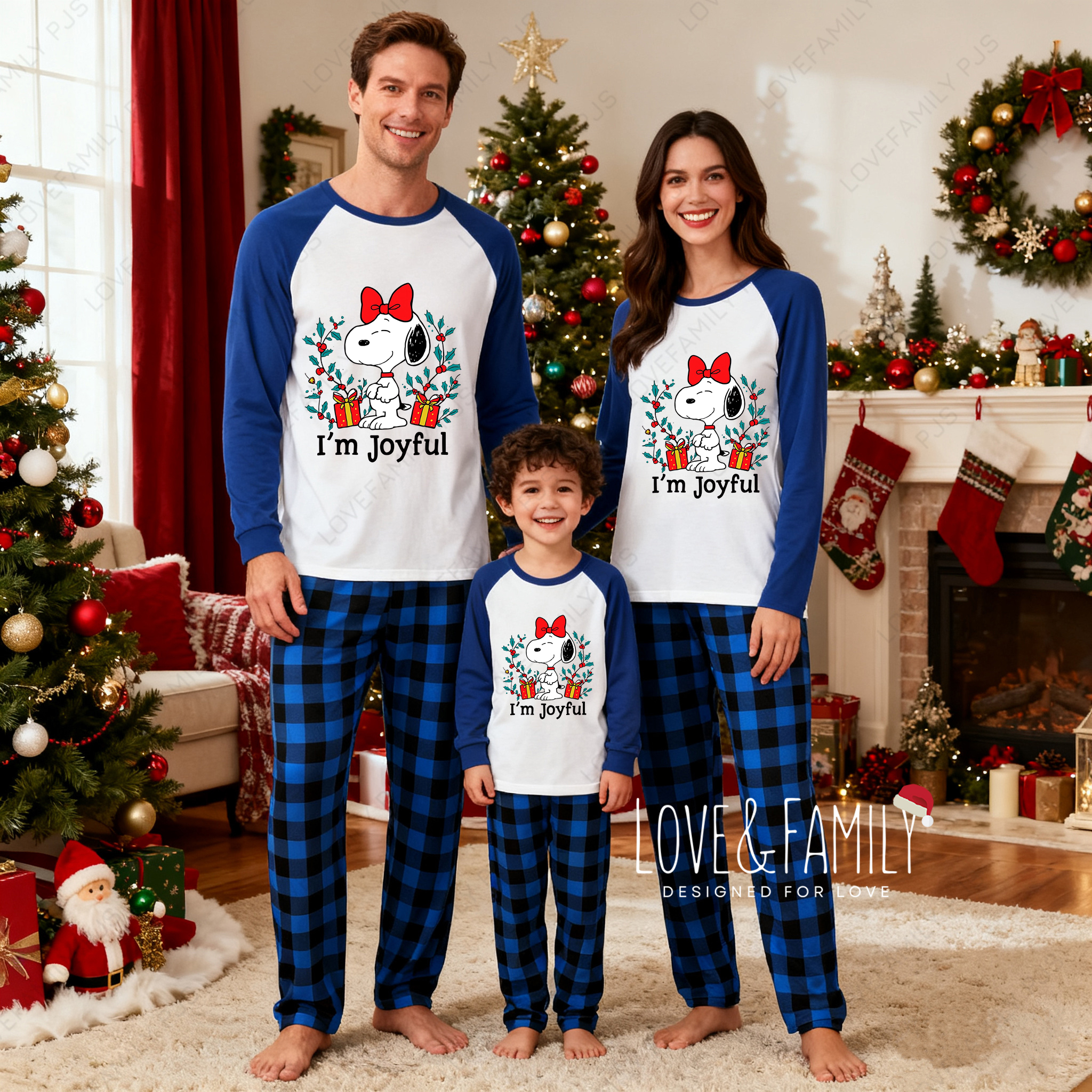 Peanuts Christmas Family Pajamas I'm Joyful Holiday Matching PJs Set