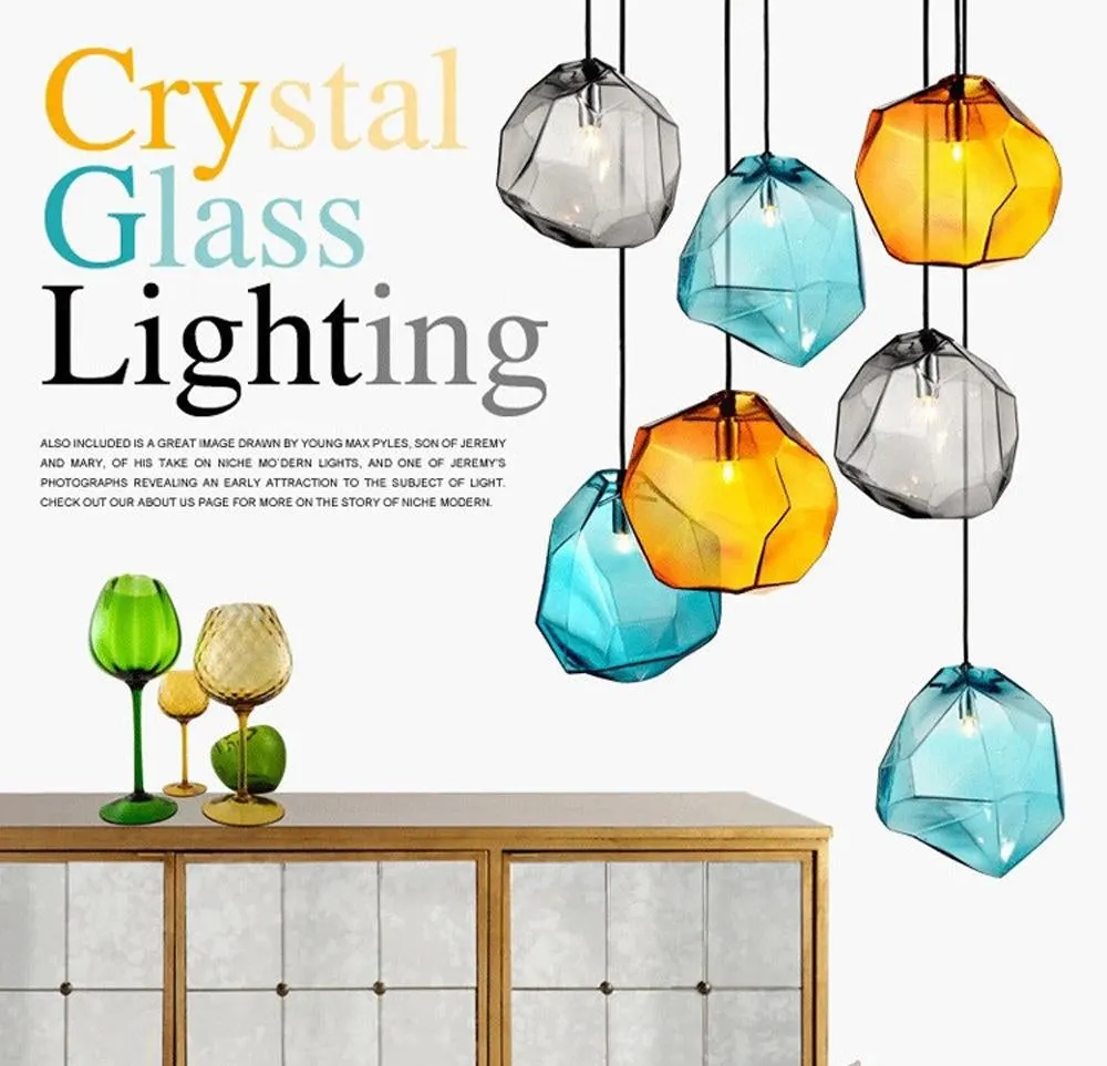 Modern Minimalist Pendant Lights Creative Colorful Glass Pendant Lamps ...