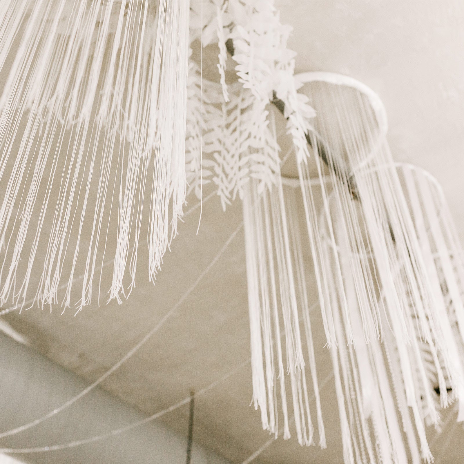 8ft Long Ivory Silk String Tassels Backdrop Party Curtains