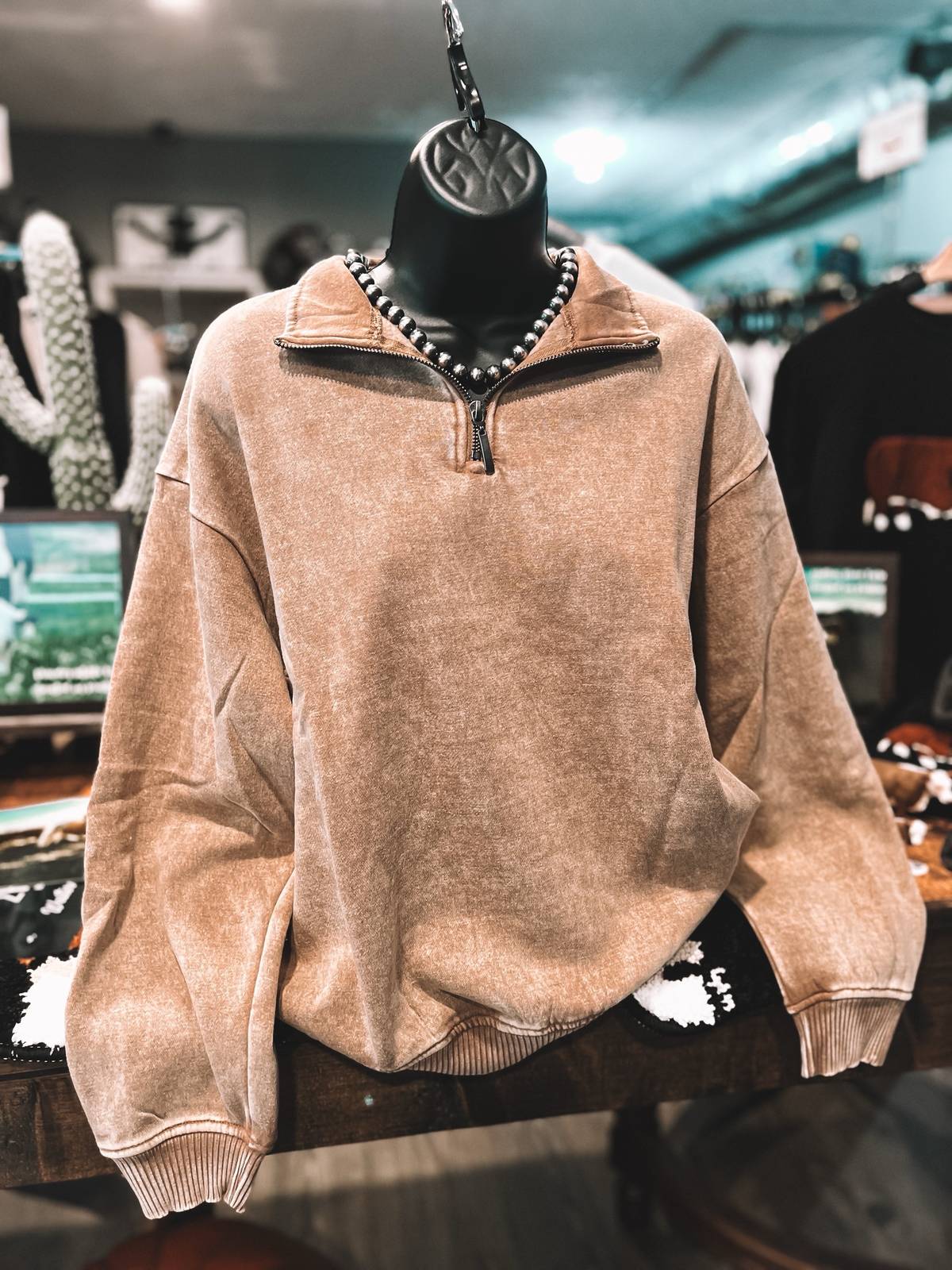 Women's Vintage Loose Zip Top