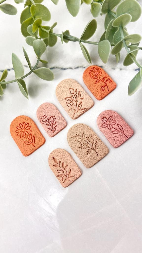 Flower and Botanical Stamps for Polymer Clay Cutters