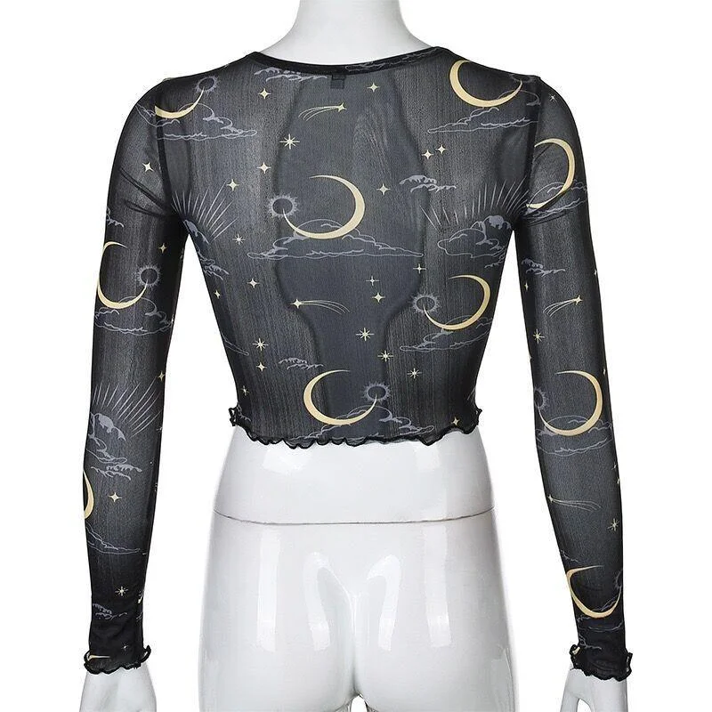 Moon Sun Mesh Top - GothBB 2022 free shipping available