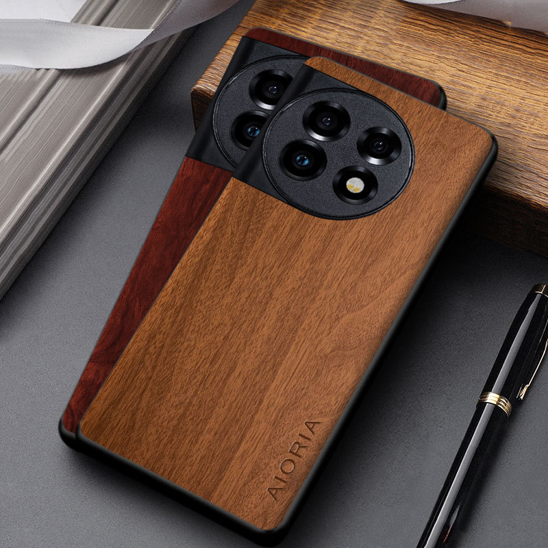 Simple retro wood grain oneplus phone case
