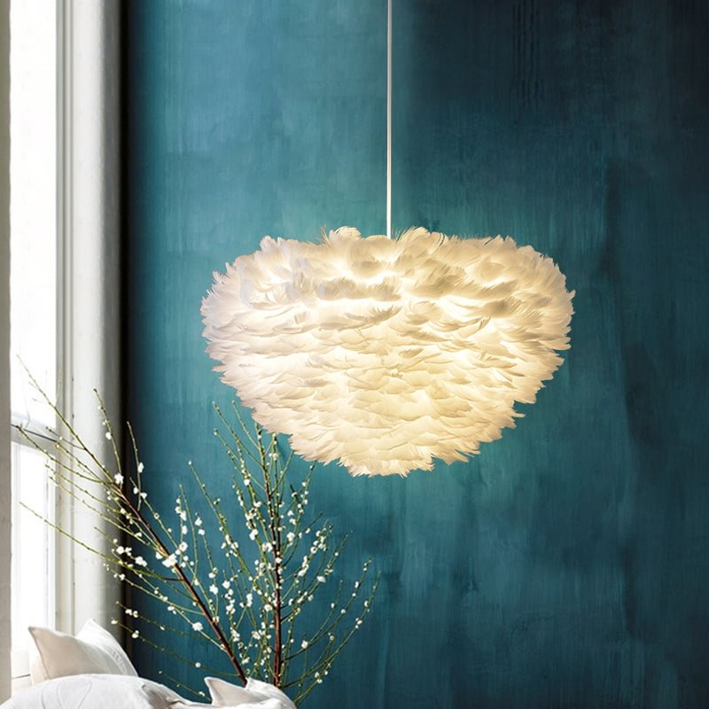 Arturest Feather Pendant Lamp Shades Modern Pendant Lights For Bedroom