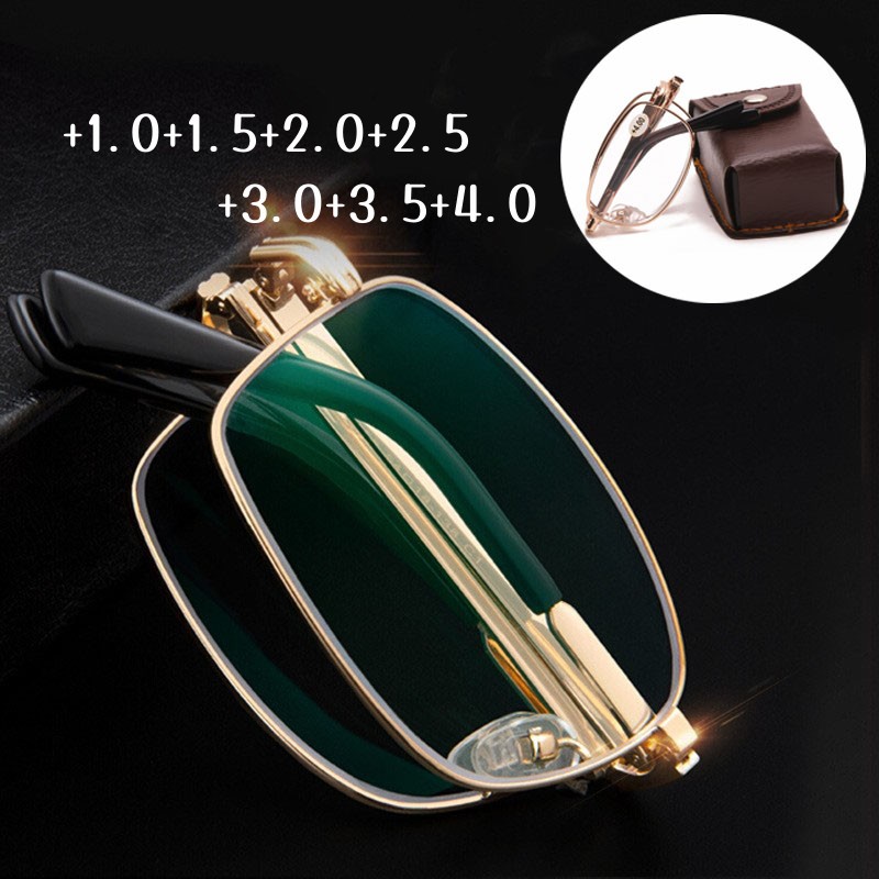 Ultralight Folding Reading Glasses with Box Unisex Foldable HD Lens Far ...