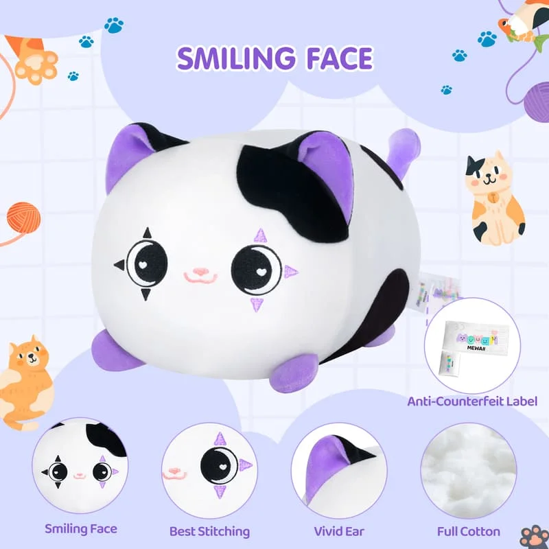 Mewaii® Fluffffy Family Star Cat Stuffed Animal Kawaii Plush Pillow ...