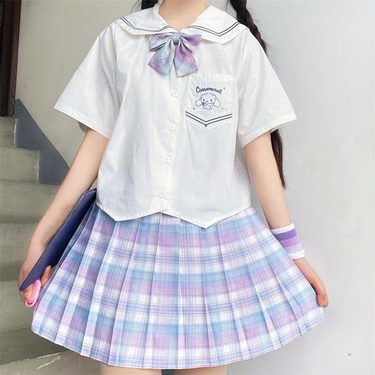 Cute Pastel Purple Cartoon Style School Uniform Suit SP16329