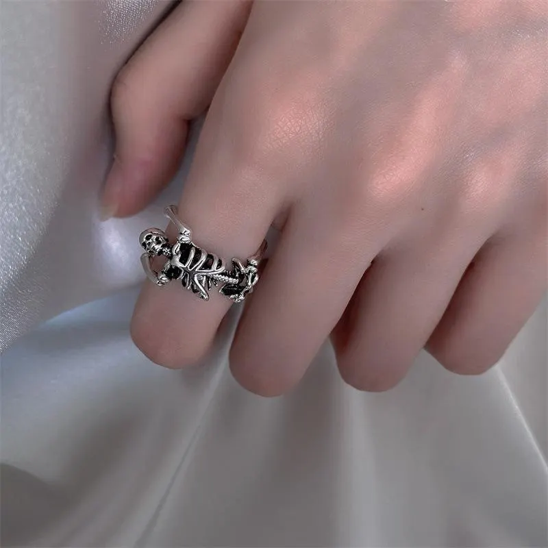 PUNK SKULL OPEN RINGS