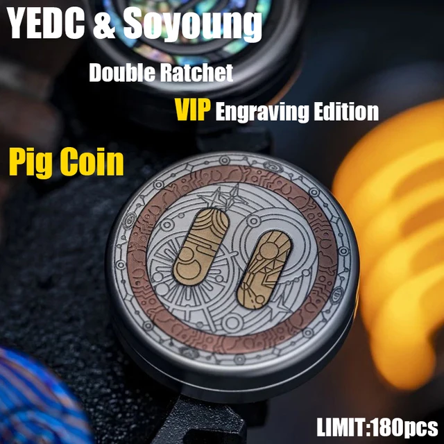 YEDC & Soyoung Pig Coin Double Ratchet Haptic Coin VIP Engraving ...