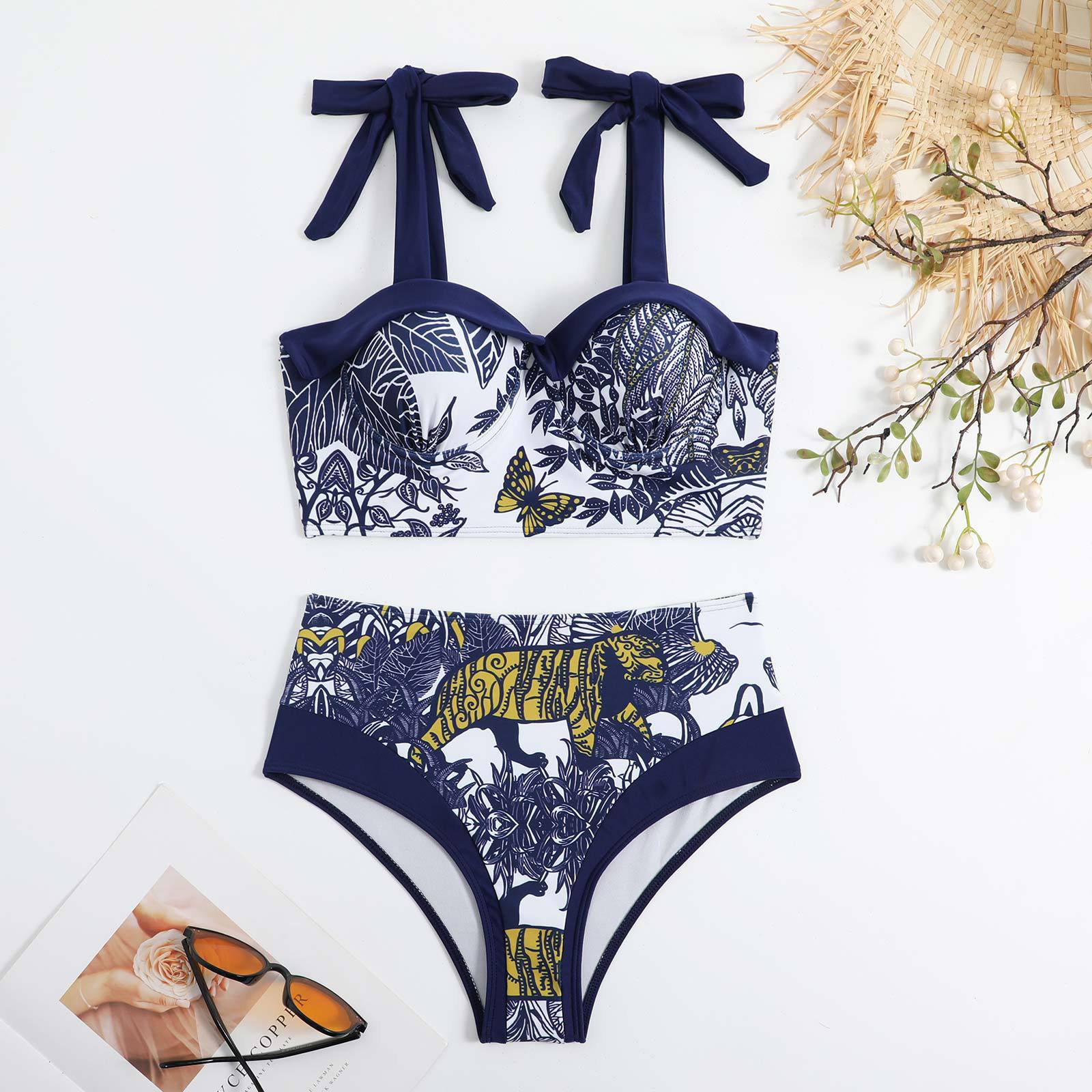2023 New High Waist Printed Bikini Swimwear Sexy Swimwear Sexy Bikini ...