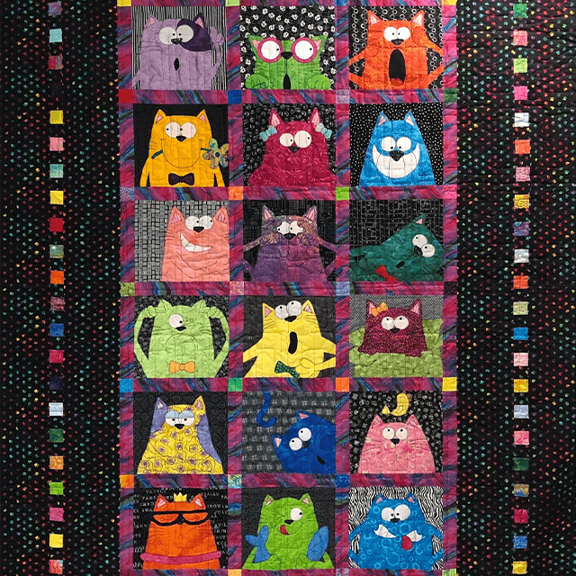 Funny Cats Quilt Sewing Templates - With Instructions+Pattern PDF