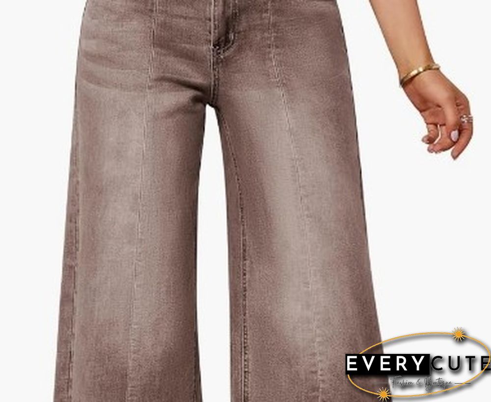 Ripped Raw Hem Zip Fly Mid Rise Straight Leg Jeans