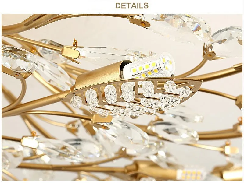 Vintage LED Ceiling Light Crystal Ceiling Lamp For Living Room Loft
