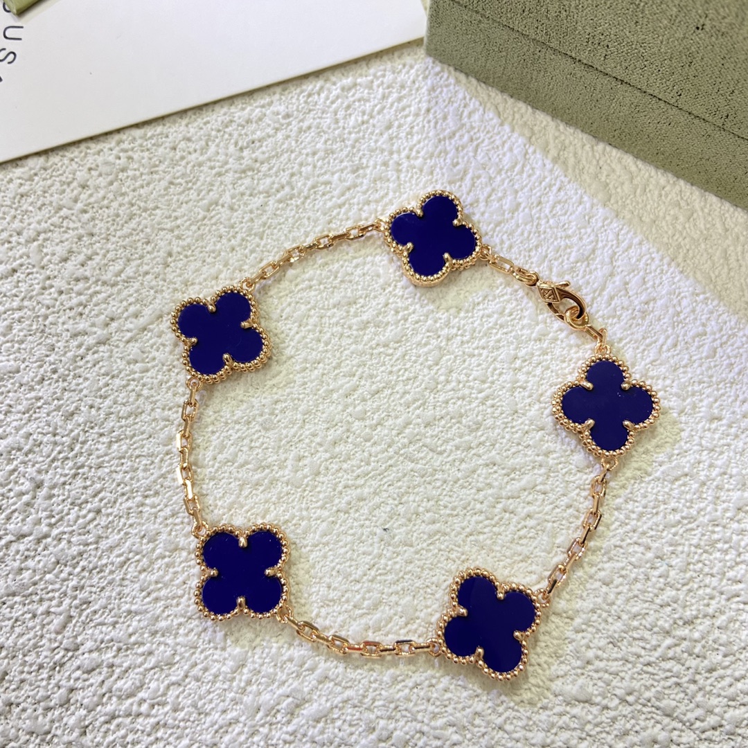 Van Cleef&Arpels New Blue Clover Five Flower Bracelet