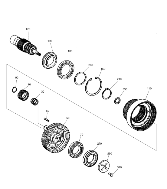Doosan Wheel Excavator DX160W-3 Sun Gear Shaft Z=15 Z=26