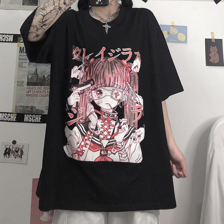 TWO-DIMENSIONAL ANIMATION PRINT SHORT SLEEVE SHIRT