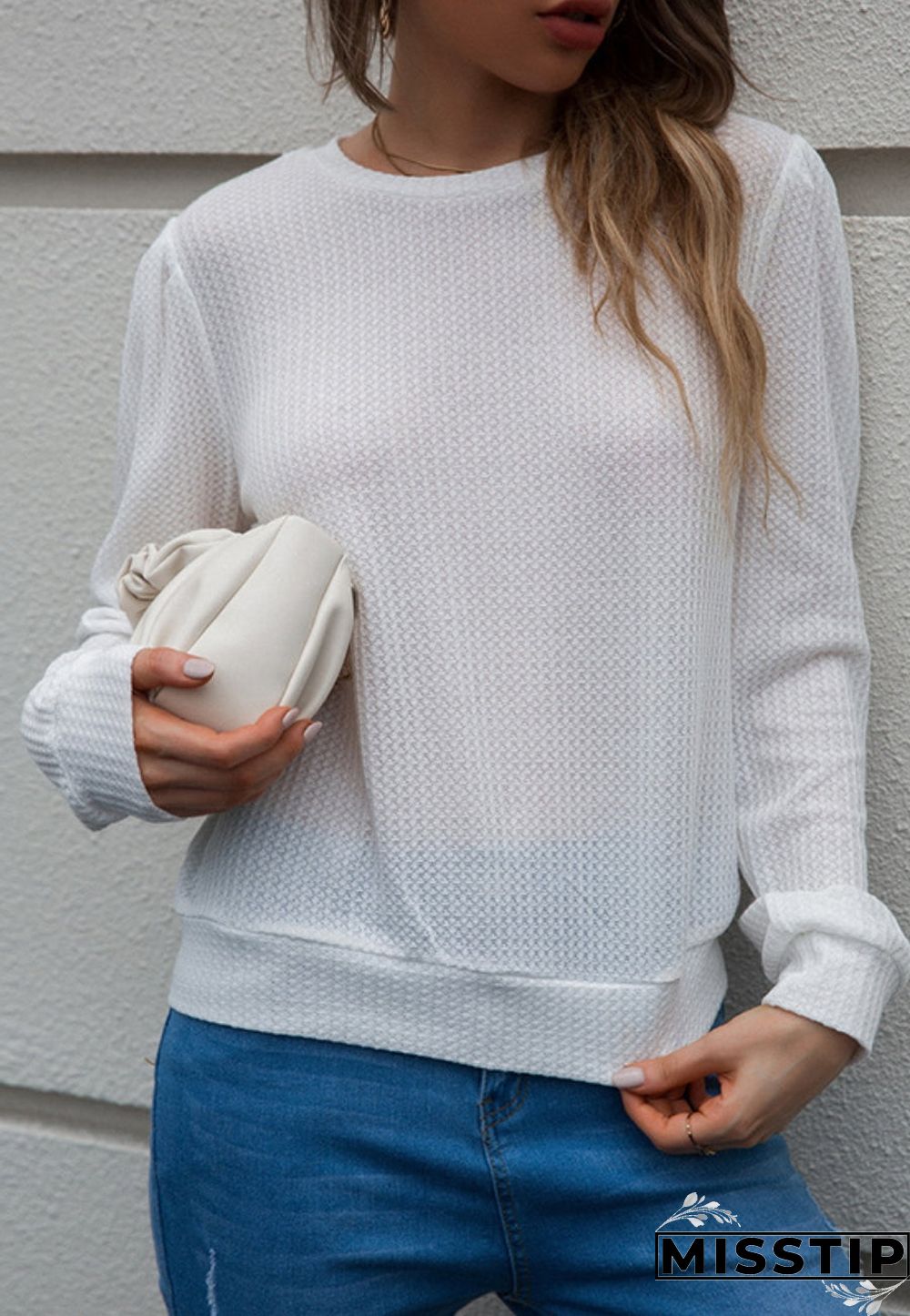 Sheer Lace Back Sweater - MissTip